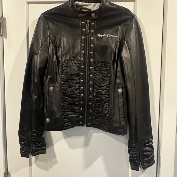 Apple Bottoms | Jackets & Coats | Vintage Black Leather Jacket By Apple ...